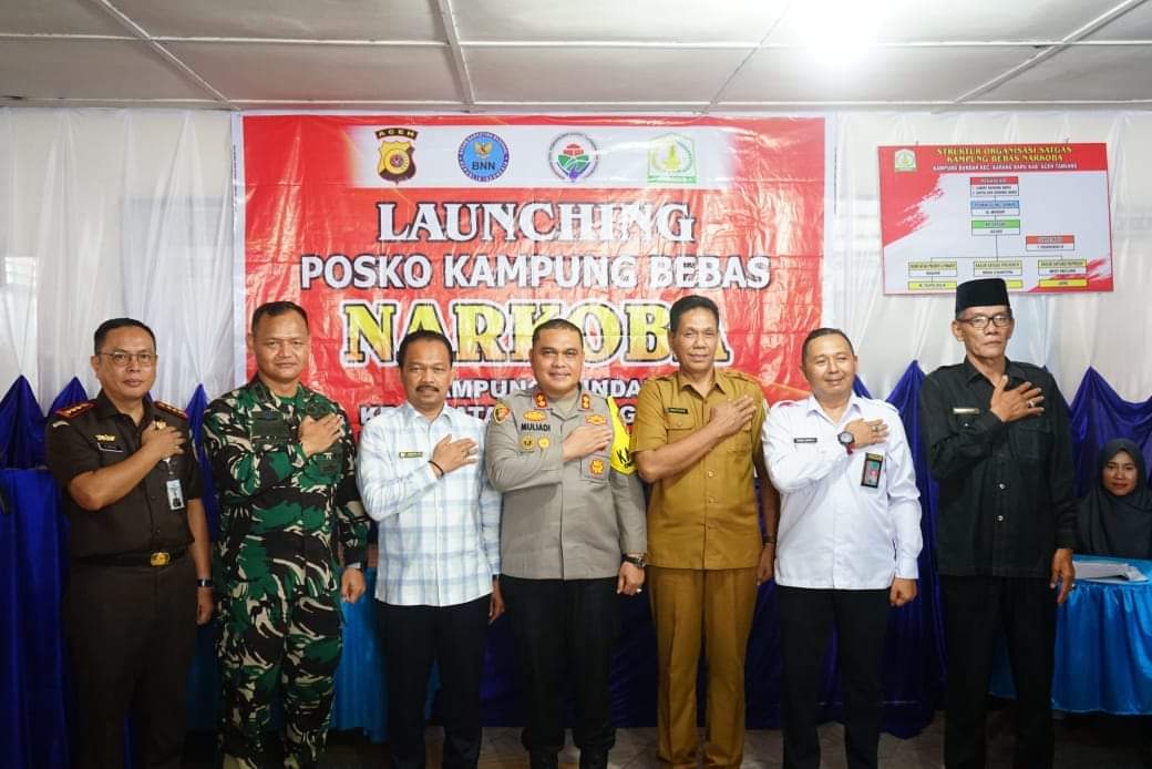 Kapolres Aceh Tamiang Luncurkan Kampung Bebas Narkoba di Karang Baru - AcehGround