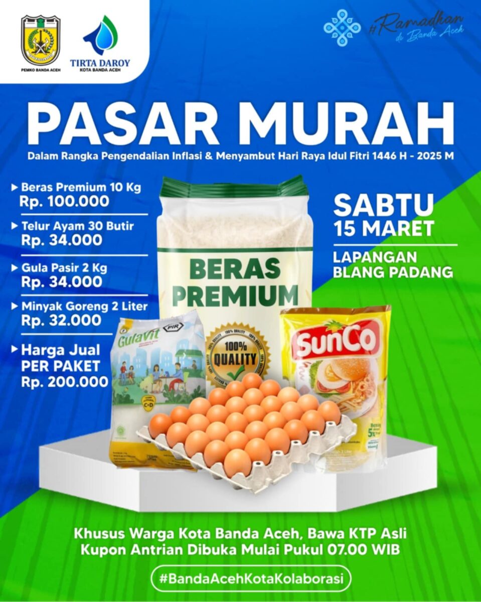 Hari Ini Pasar Murah di Blang Padang Banda Aceh, Telur hingga Beras ...