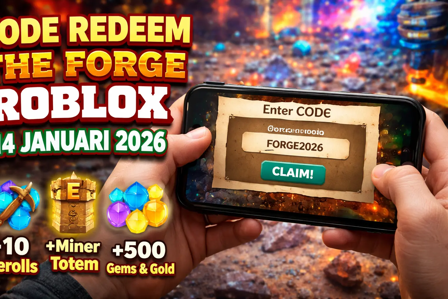 Cara Klaim Kode Redeem The Forge Roblox 14 Januari 2026: Dapatkan ...