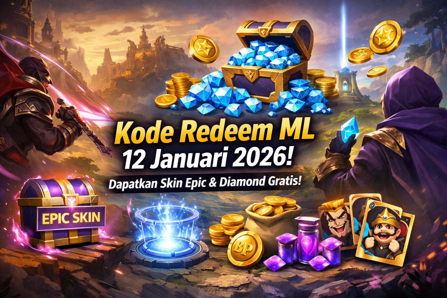 Kode Redeem ML (Mobile Legends) 12 Januari 2026: Banjir Skin Epic dan ...